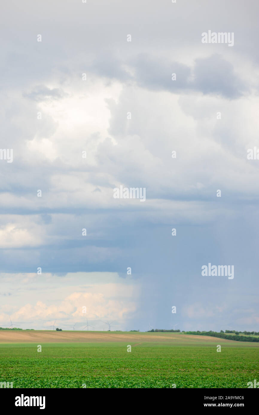Rain in the distance over wheat fields hi-res stock photography and ...
