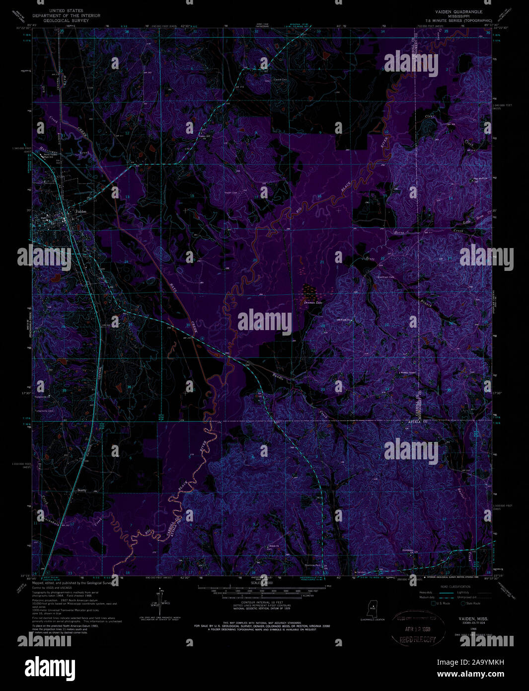 Map of vaiden mississippi hi-res stock photography and images - Alamy