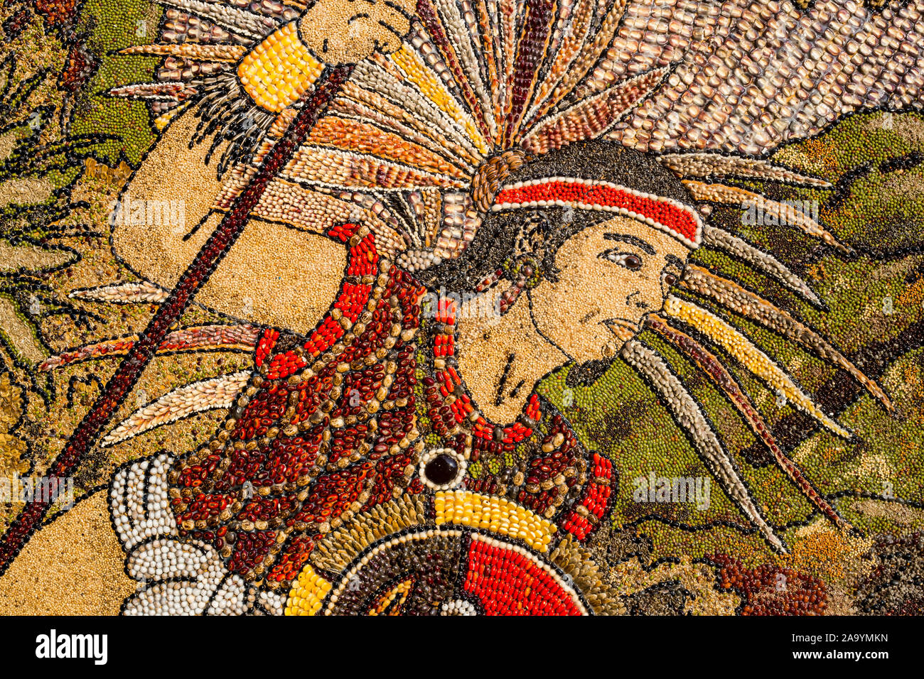 Prehispanic mosaic from seeds and grains Stock Photo - Alamy