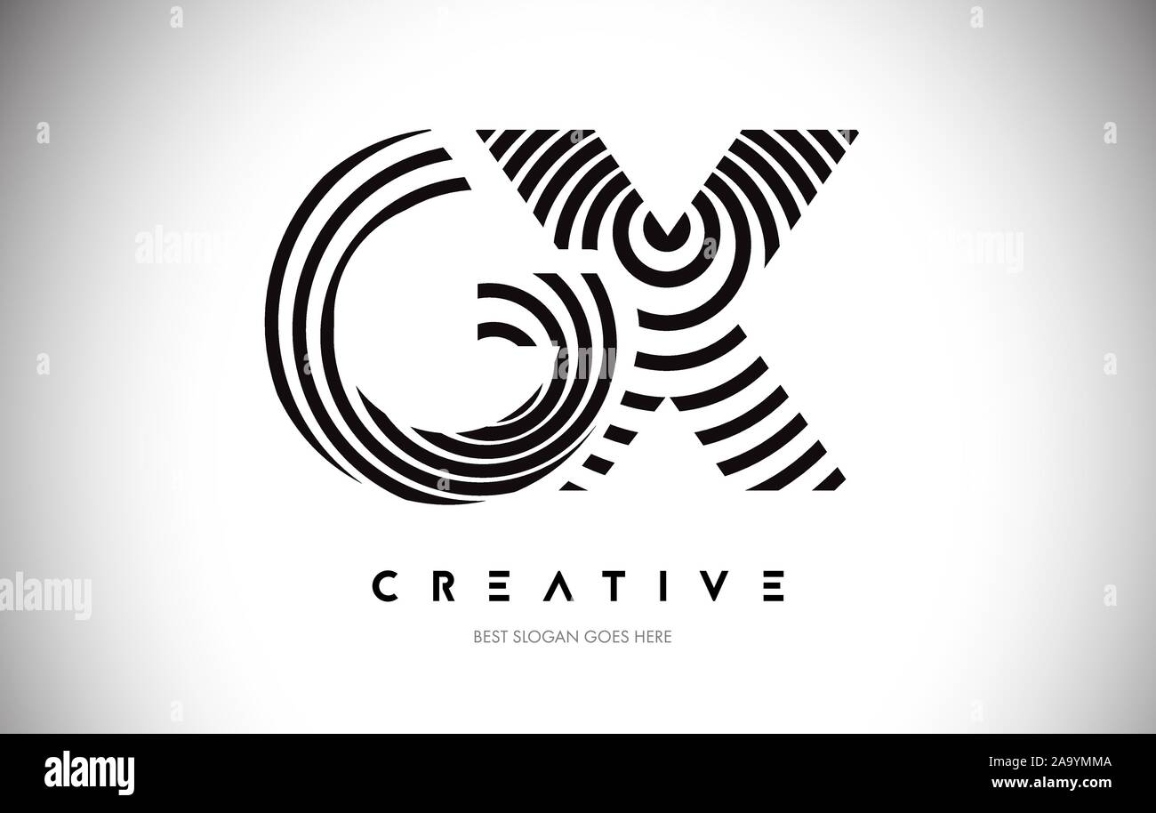 GX Lines Warp Logo Design.Vector Letter Icon Made with Circular Lines ...