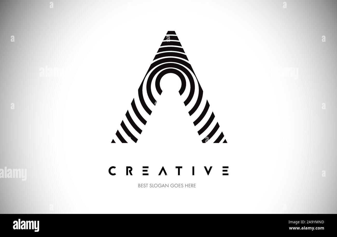 A Lines Warp Logo Design.Vector Letter Icon Made with Circular Lines ...