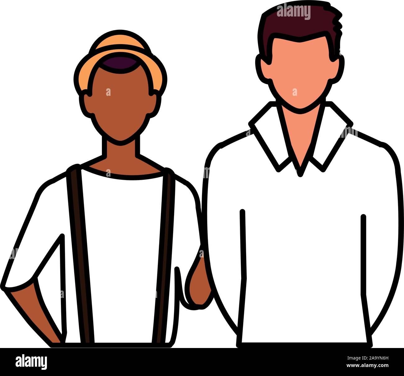 men faceless with different poses on white background vector ...