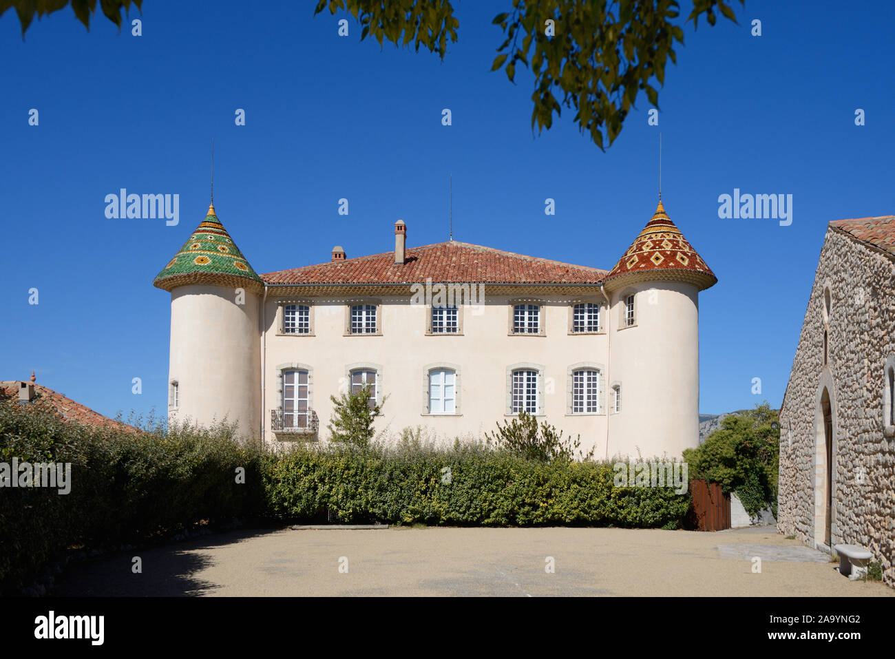 South Facade of the Château d'Aiguines or Aiguines Chateau, restored in ...