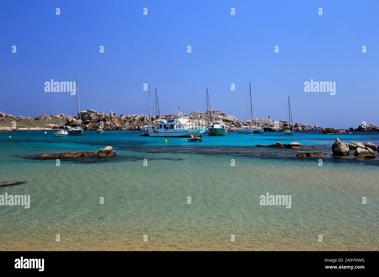 The archipelago of Lavezzi Islands located in the mouths of Bonifacio ...