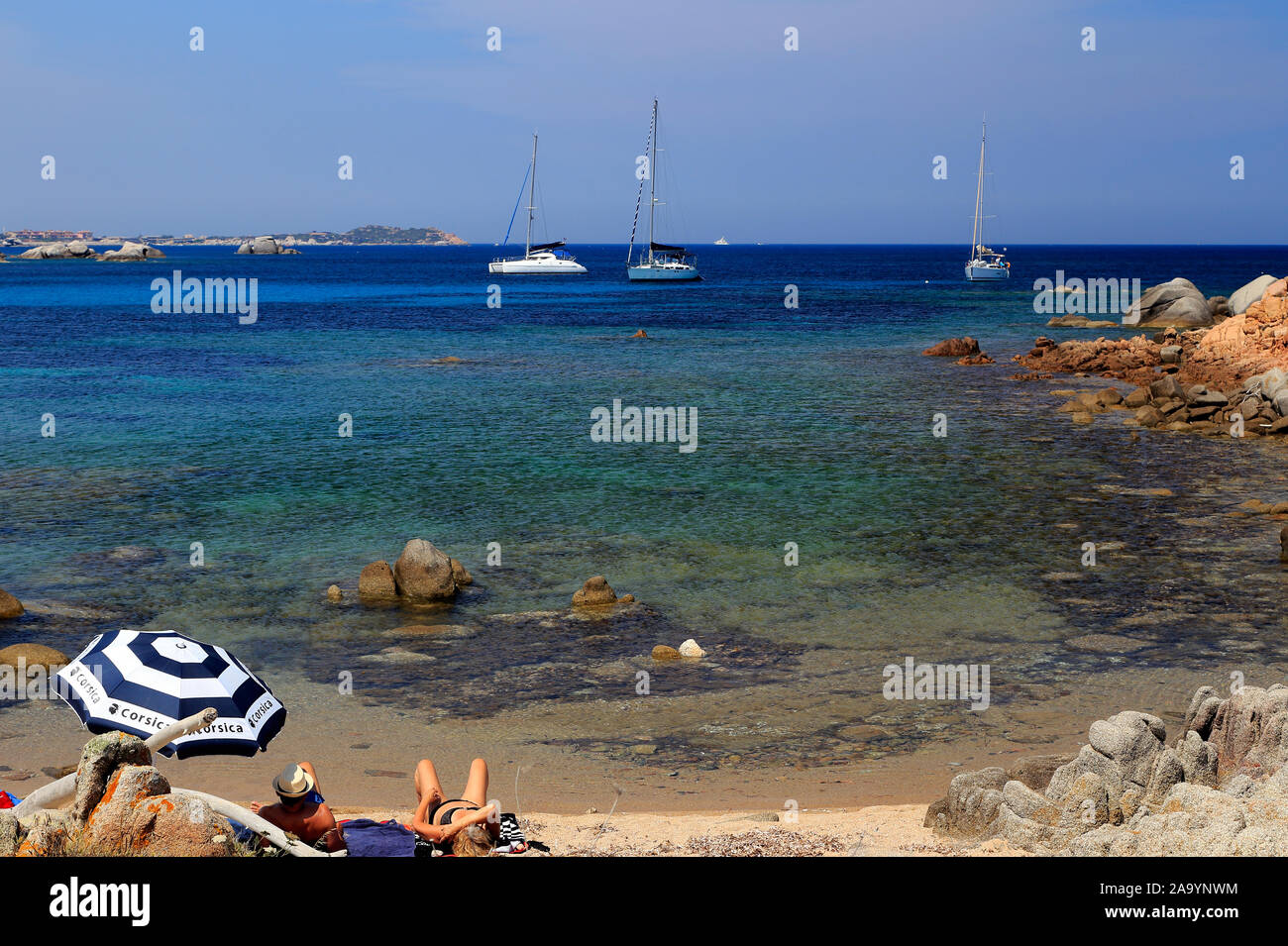 The archipelago of Lavezzi Islands located in the mouths of Bonifacio ...