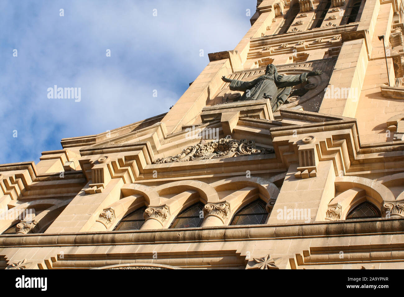 Chihuahua Mexico church with blue sky Stock Photo - Alamy