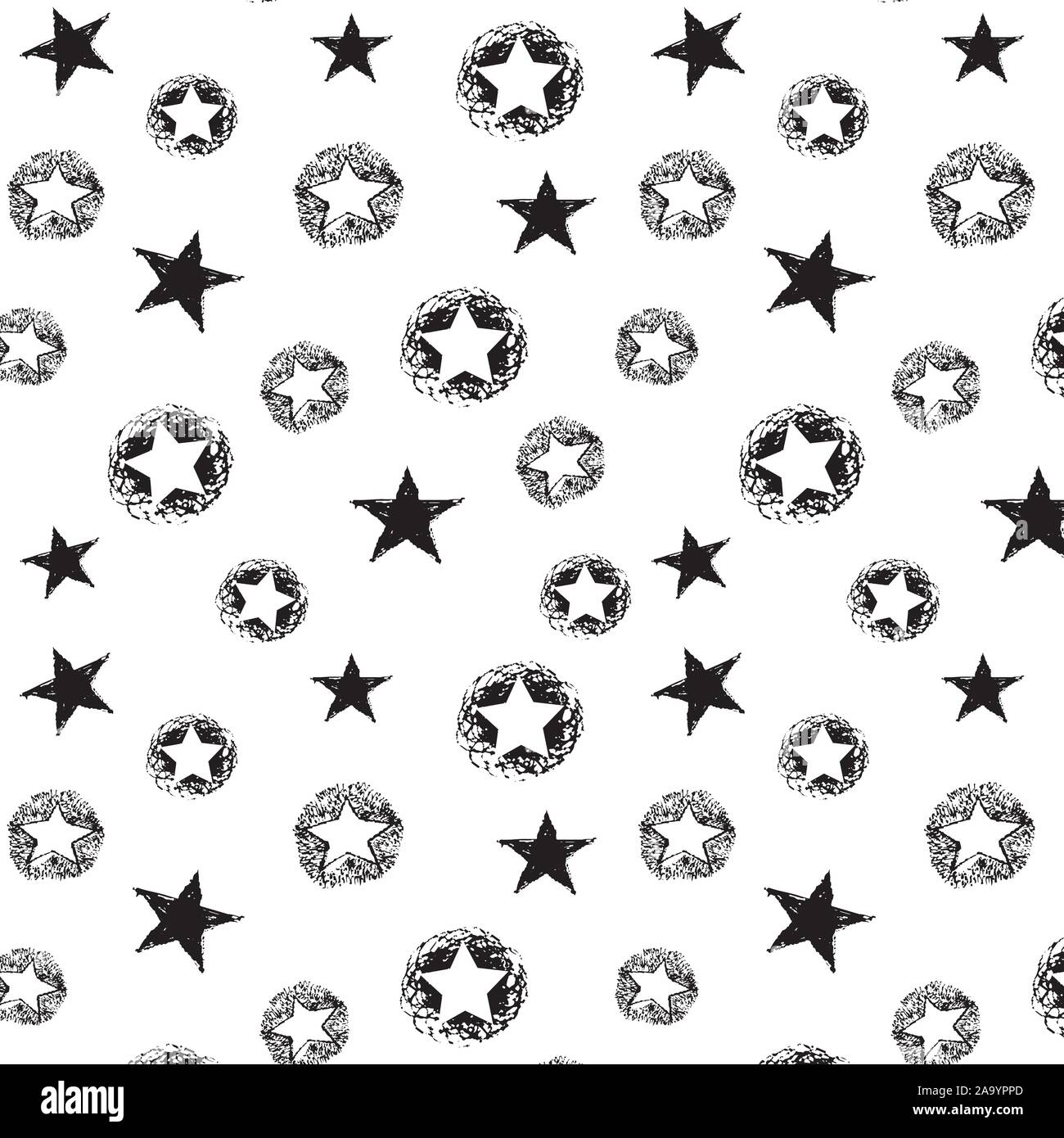 Seamless pattern with stars on white background Stock Vector Image ...