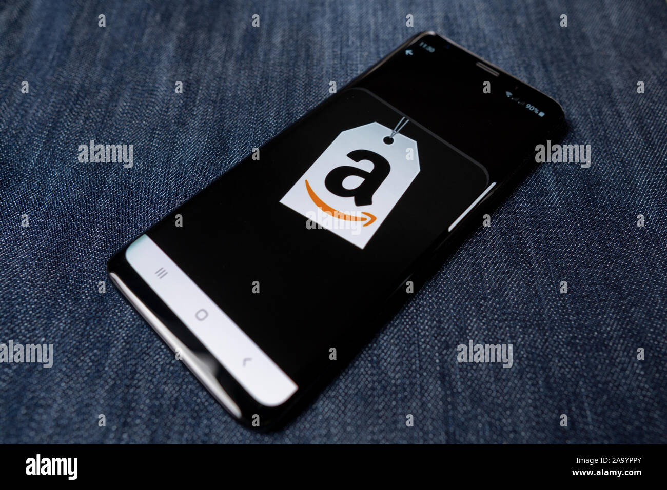 Odessa, Ukraine - October 26, 2019: Amazon app. Amazon logo visible on ...