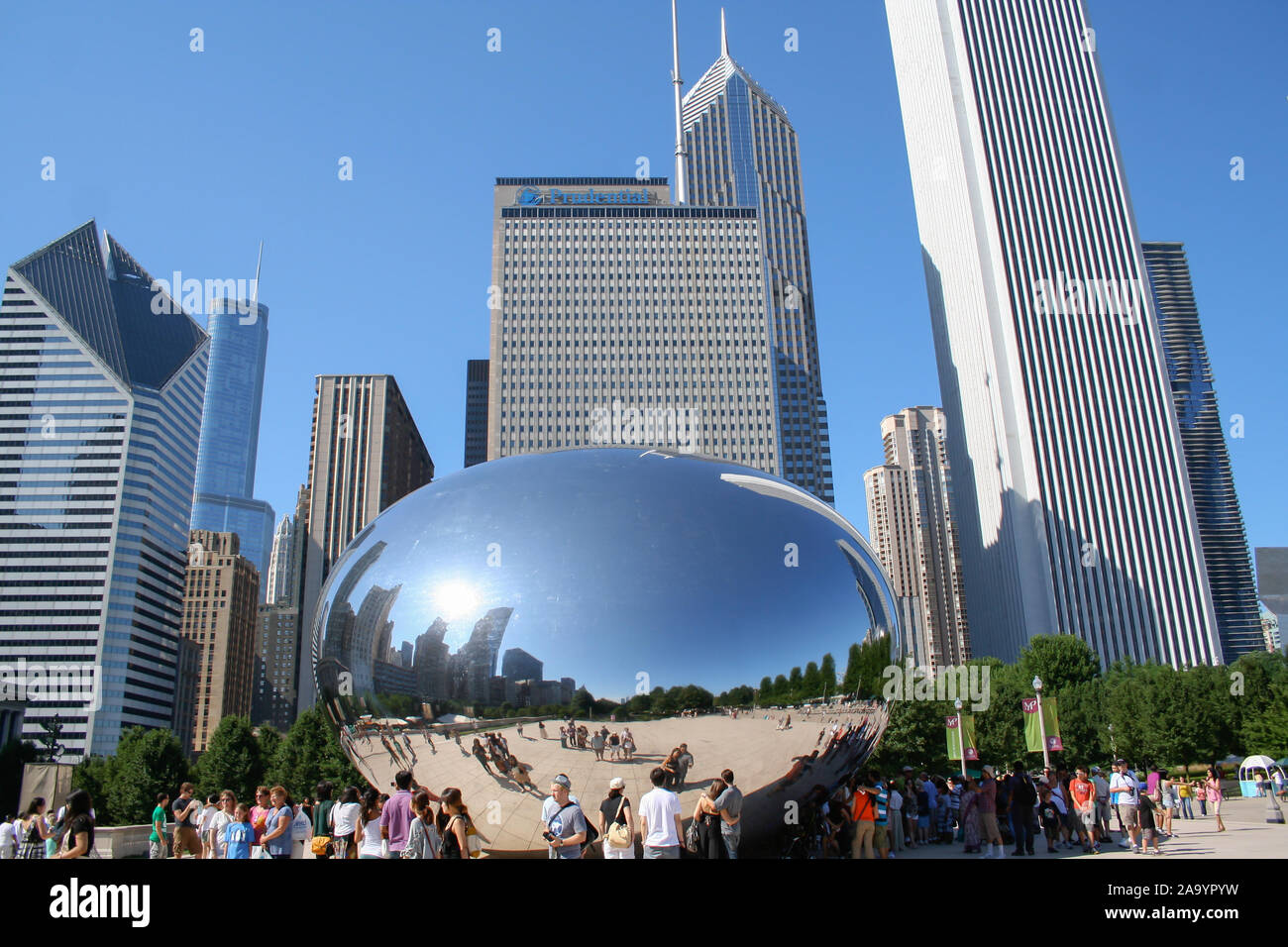 CHICAGO - JULY 29, 2011: Cloud Gate sculpture in Millenium park in ...