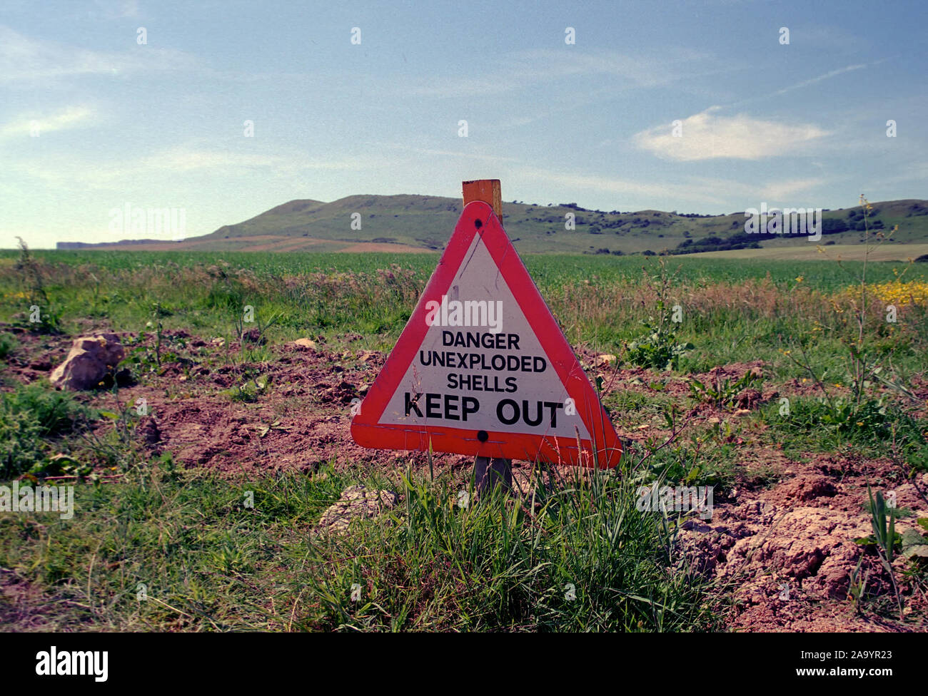 Danger Unexploded Shells Keep Out warning sign Stock Photo - Alamy