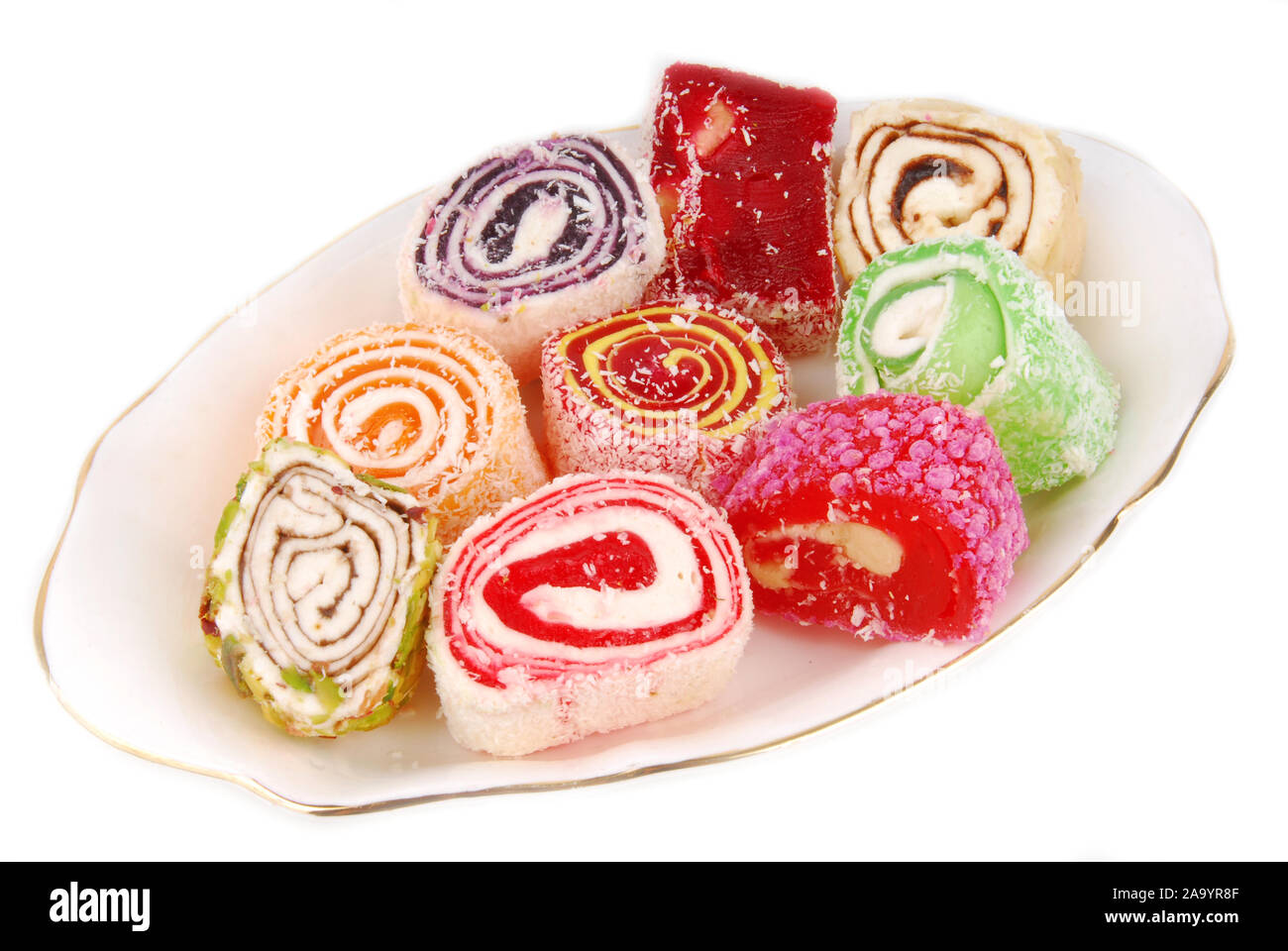 sweets traditional turkish isolated on white Stock Photo - Alamy