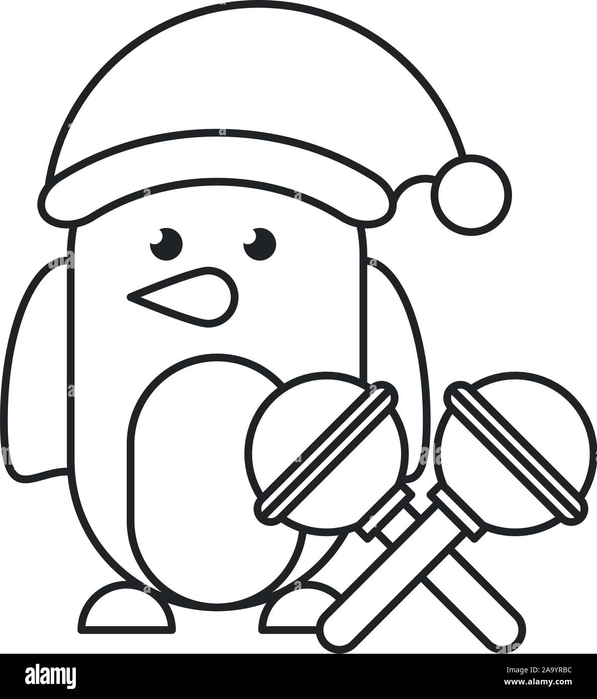 Winter Penguin Clip Art Black And White
