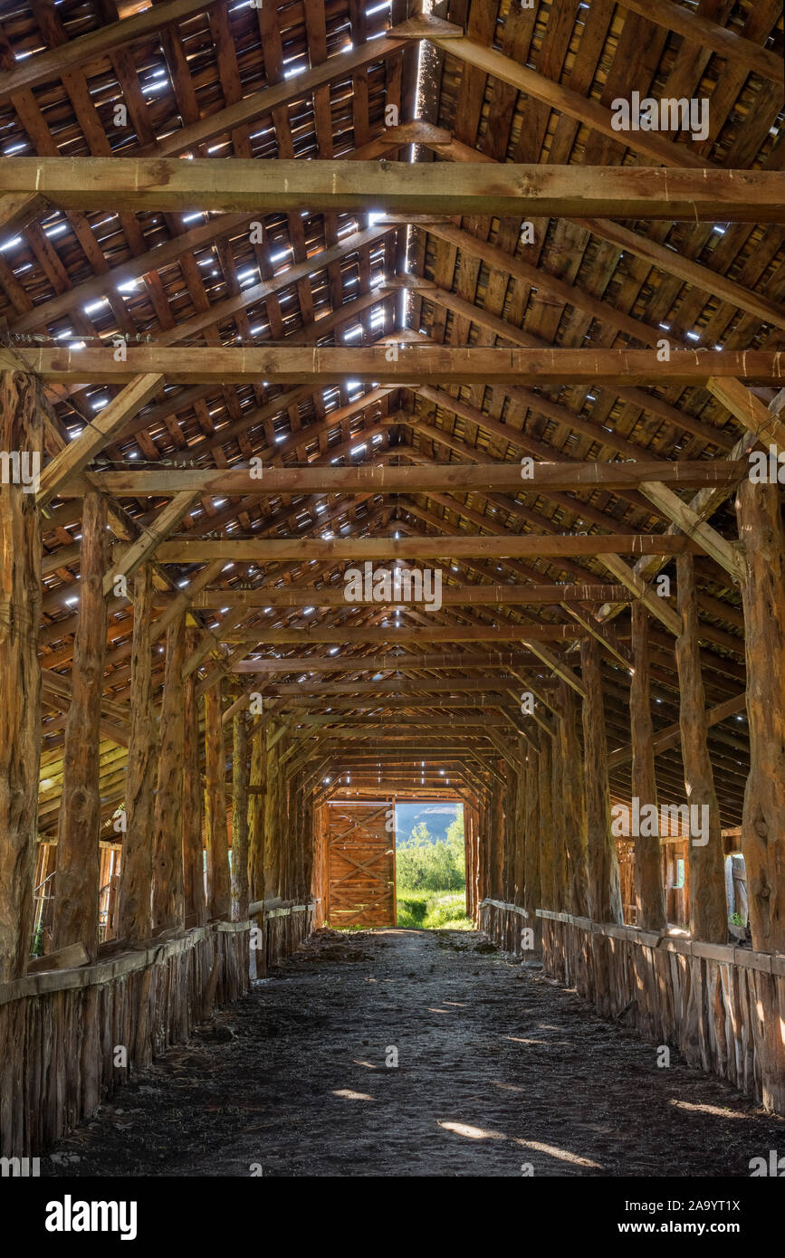 Interior of the Long Barn on the historic P Ranch, Malheur National ...