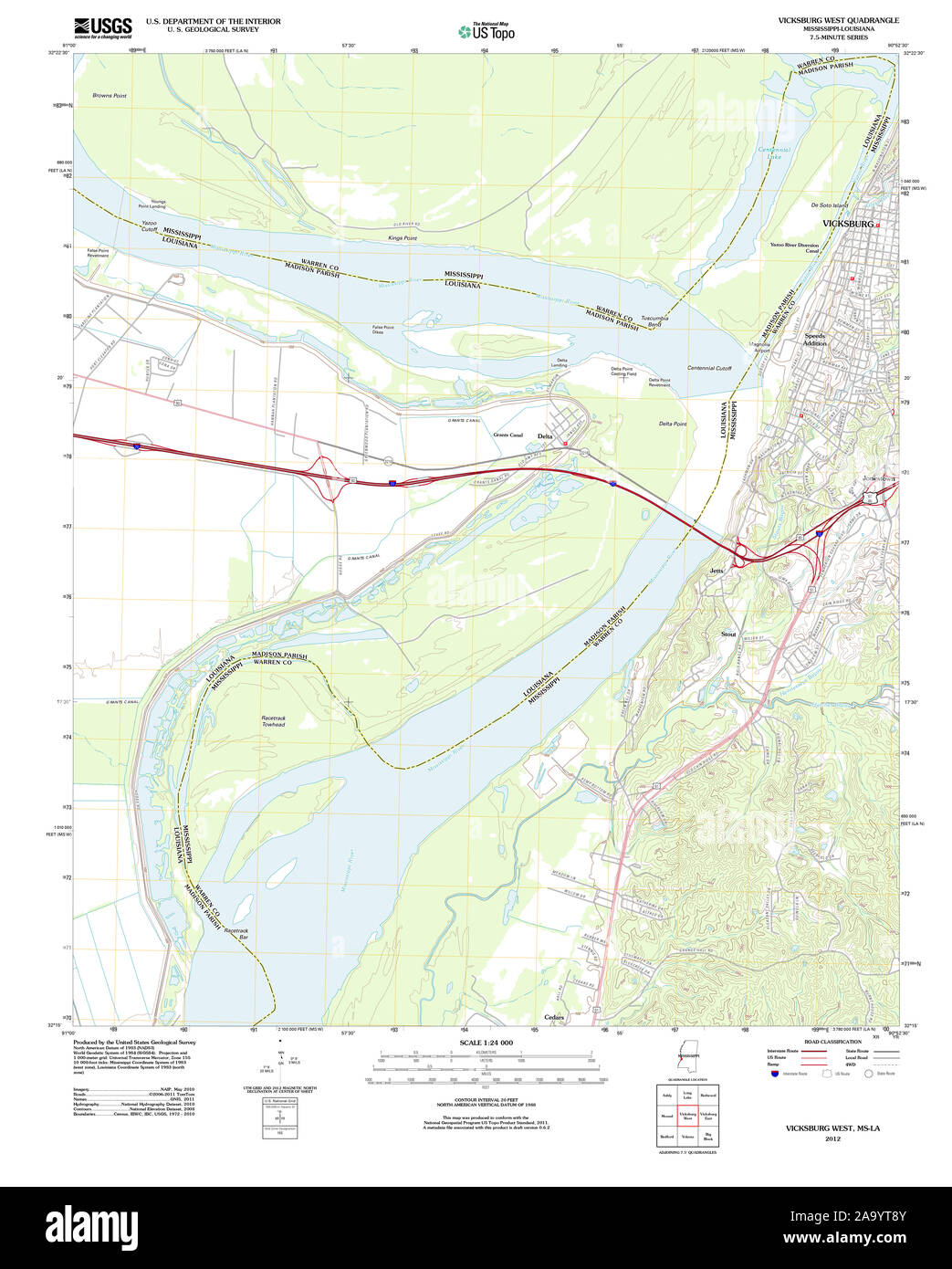 Vicksburg mississippi map hi-res stock photography and images - Alamy