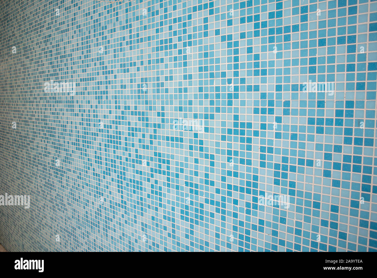 Blue square mosaic wall background with various blue colour Stock Photo ...