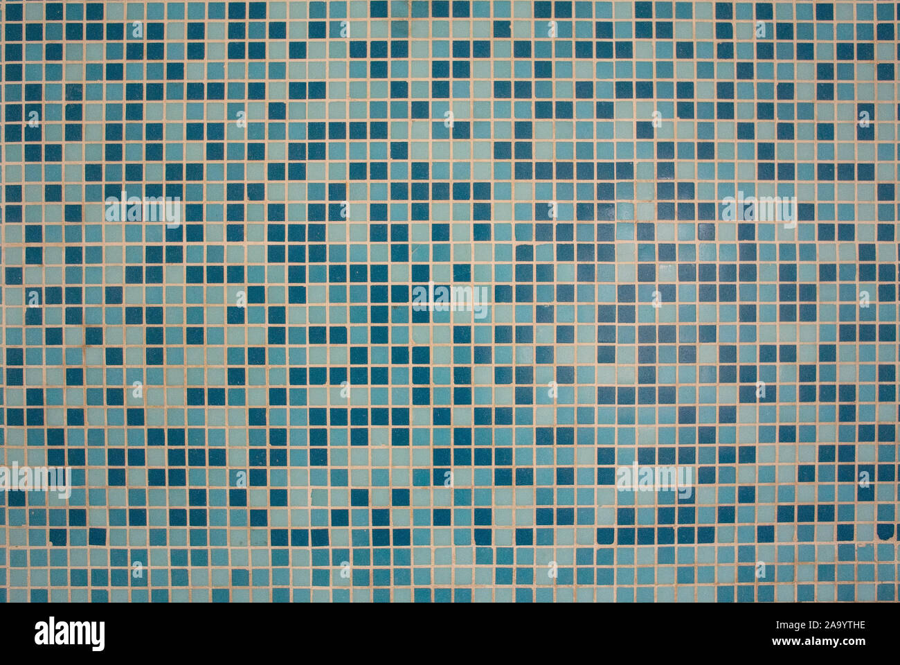 Blue square mosaic wall background with various blue colour Stock Photo ...