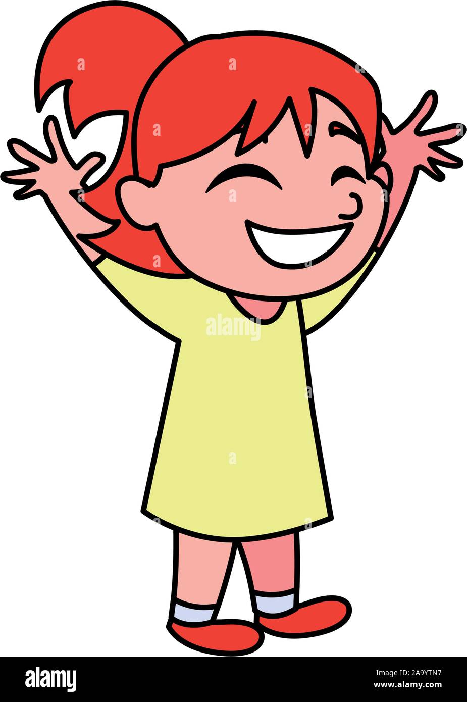 cute girl smiling on white background vector illustration design Stock ...