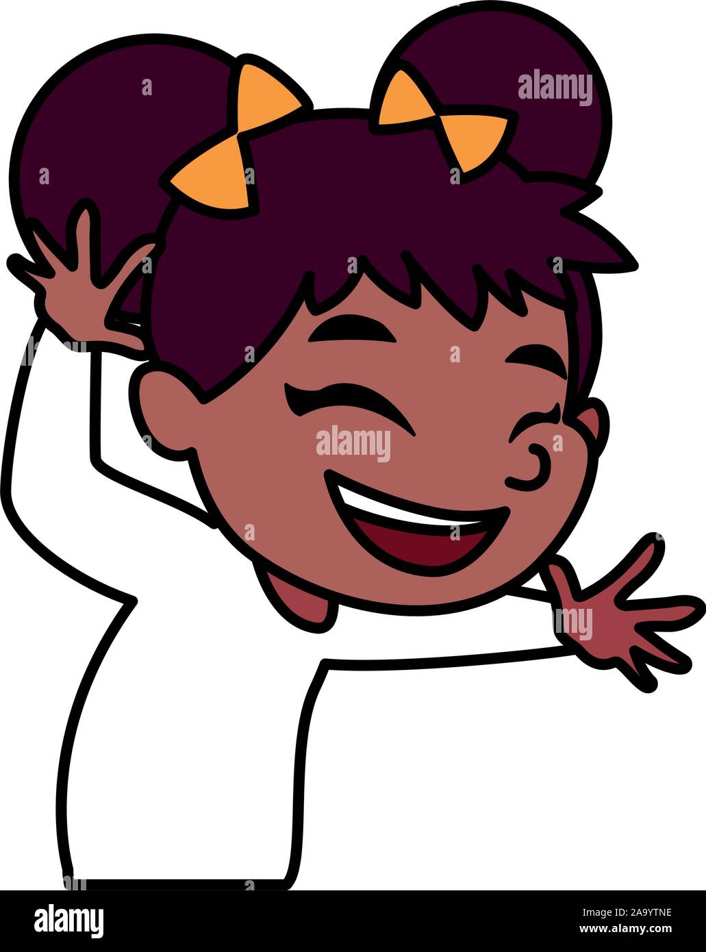 cute girl smiling on white background vector illustration design Stock ...