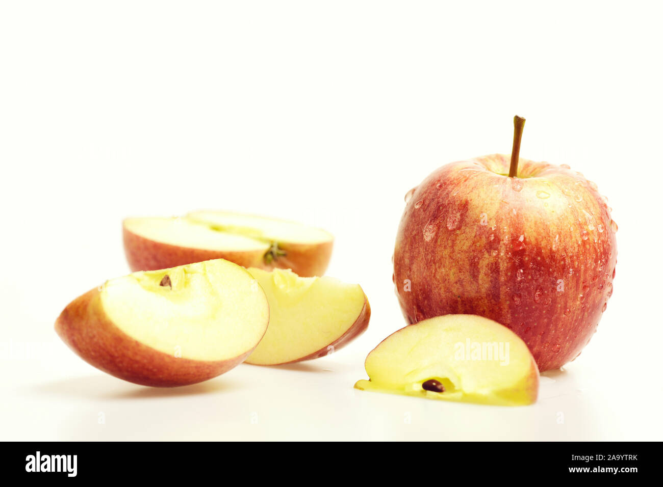 red color apple isolated on white background Stock Photo - Alamy
