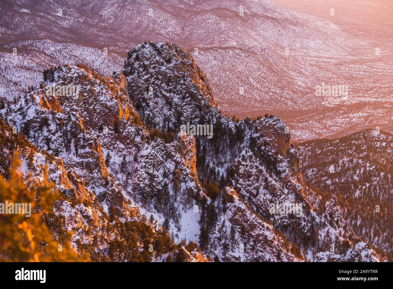 New Mexico, Albuquerque scenic mountain landscape shot at Sandia Peak ...