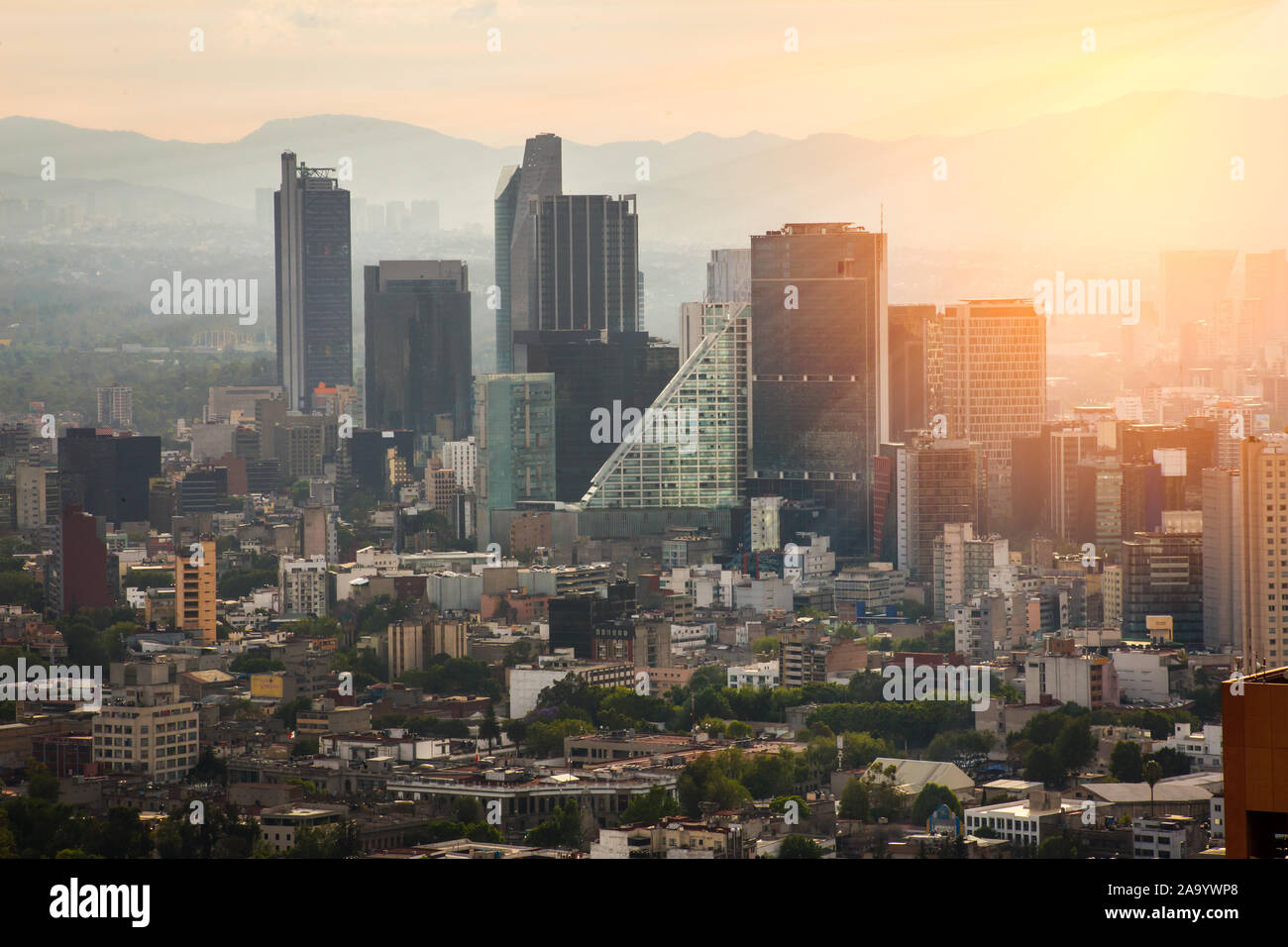 Aerial view of mexico city skyline Stock Photo - Alamy