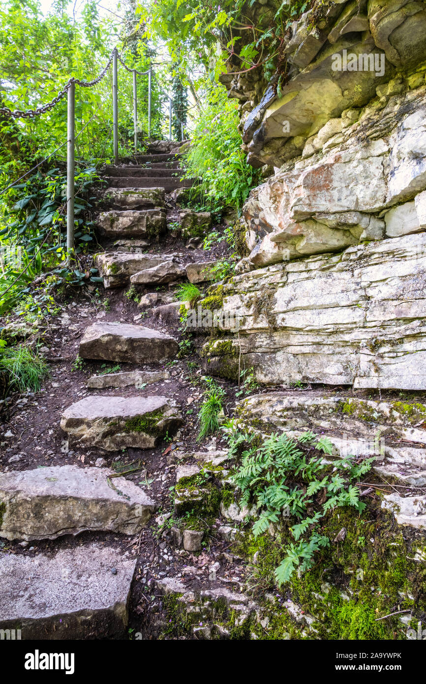 Steep rock carved stone steps hi-res stock photography and images - Alamy