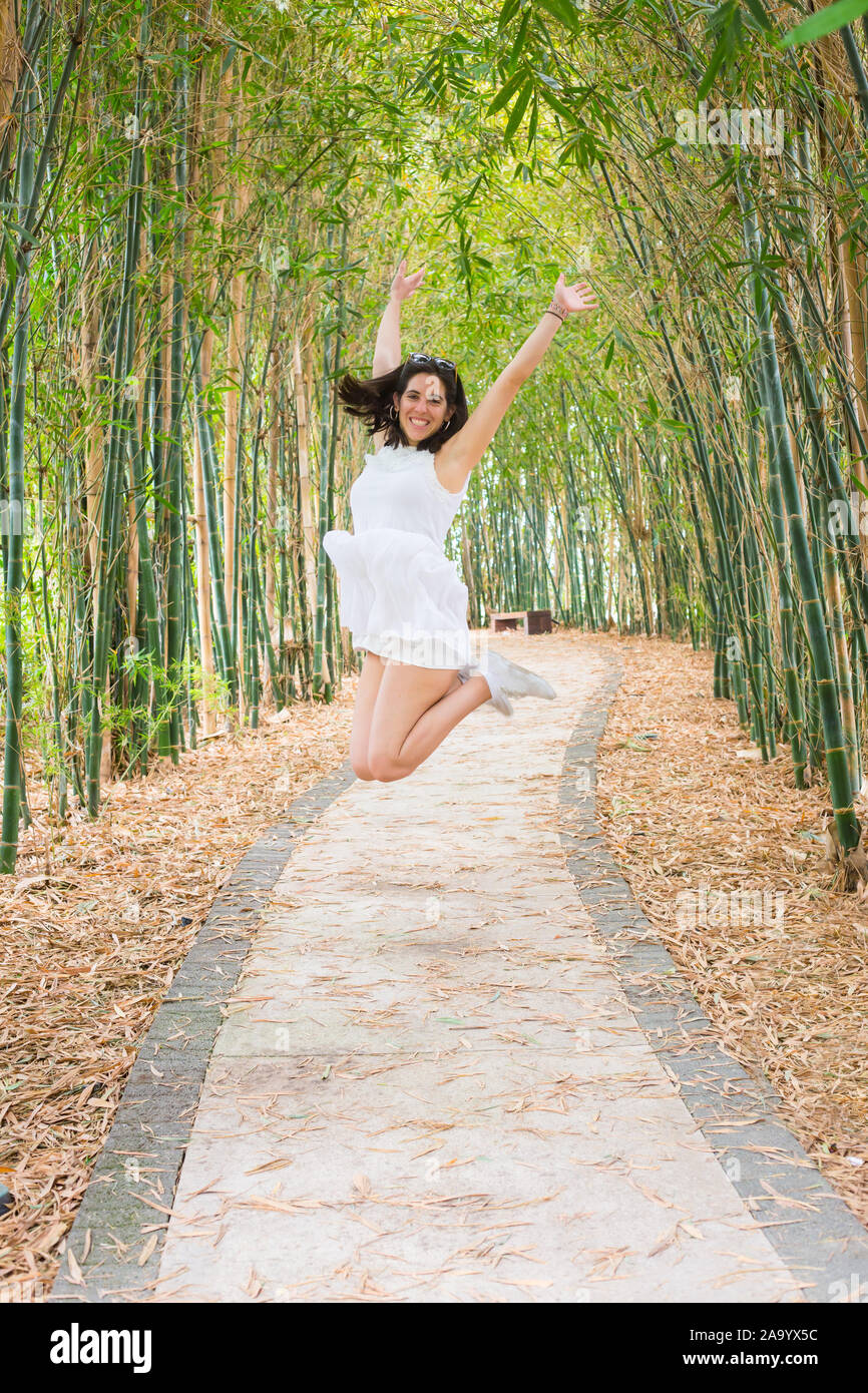 Girl on bamboo hi-res stock photography and images - Alamy