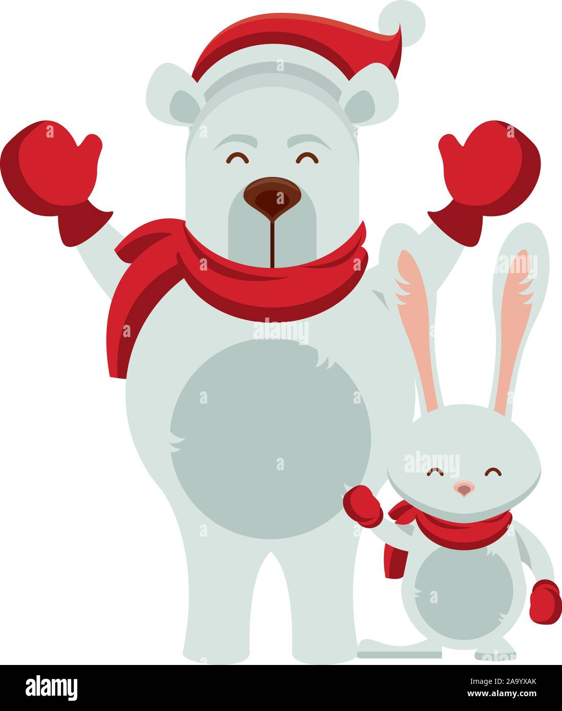 cute polar bear with rabbit character Stock Vector Image & Art - Alamy