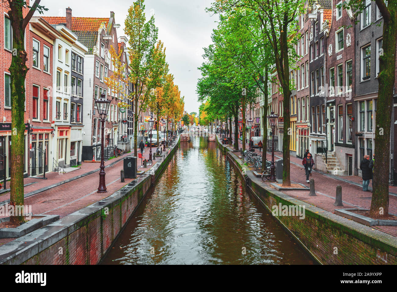 Amsterdam, Netherlands - 14.10.2019: Colorful houses and Boats on ...