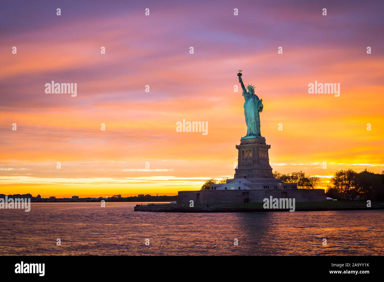 Statue Of Liberty At Sunrise