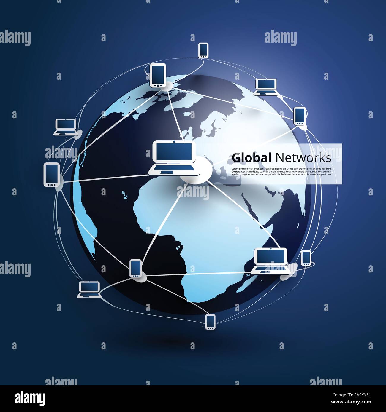 Modern Abstract Global Networks Concept Creative Design with Earth ...