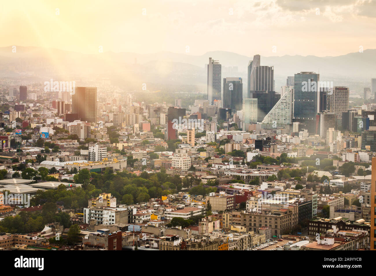 Aerial view of mexico city skyline Stock Photo - Alamy