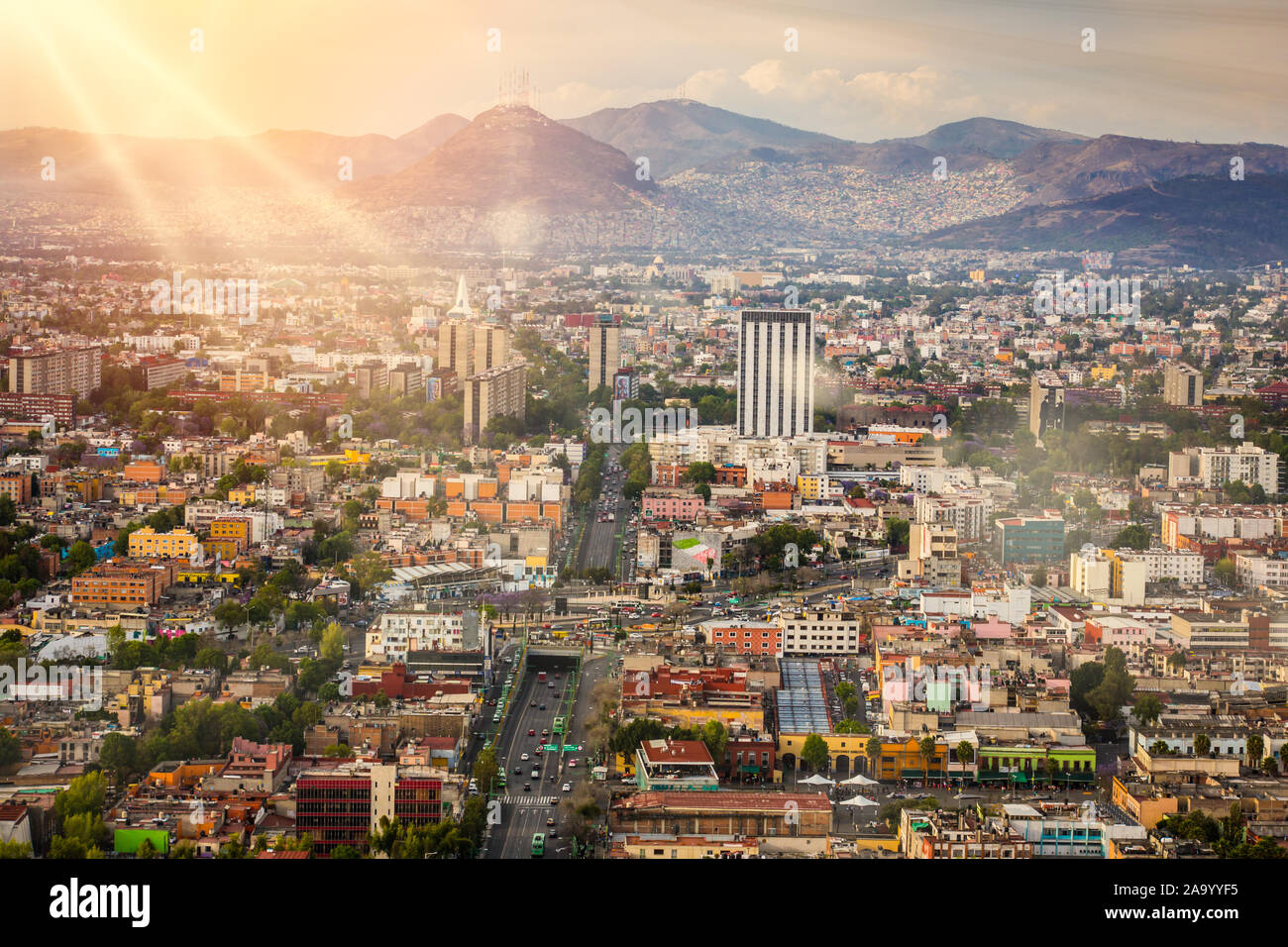 Aerial view of mexico city Stock Photo - Alamy