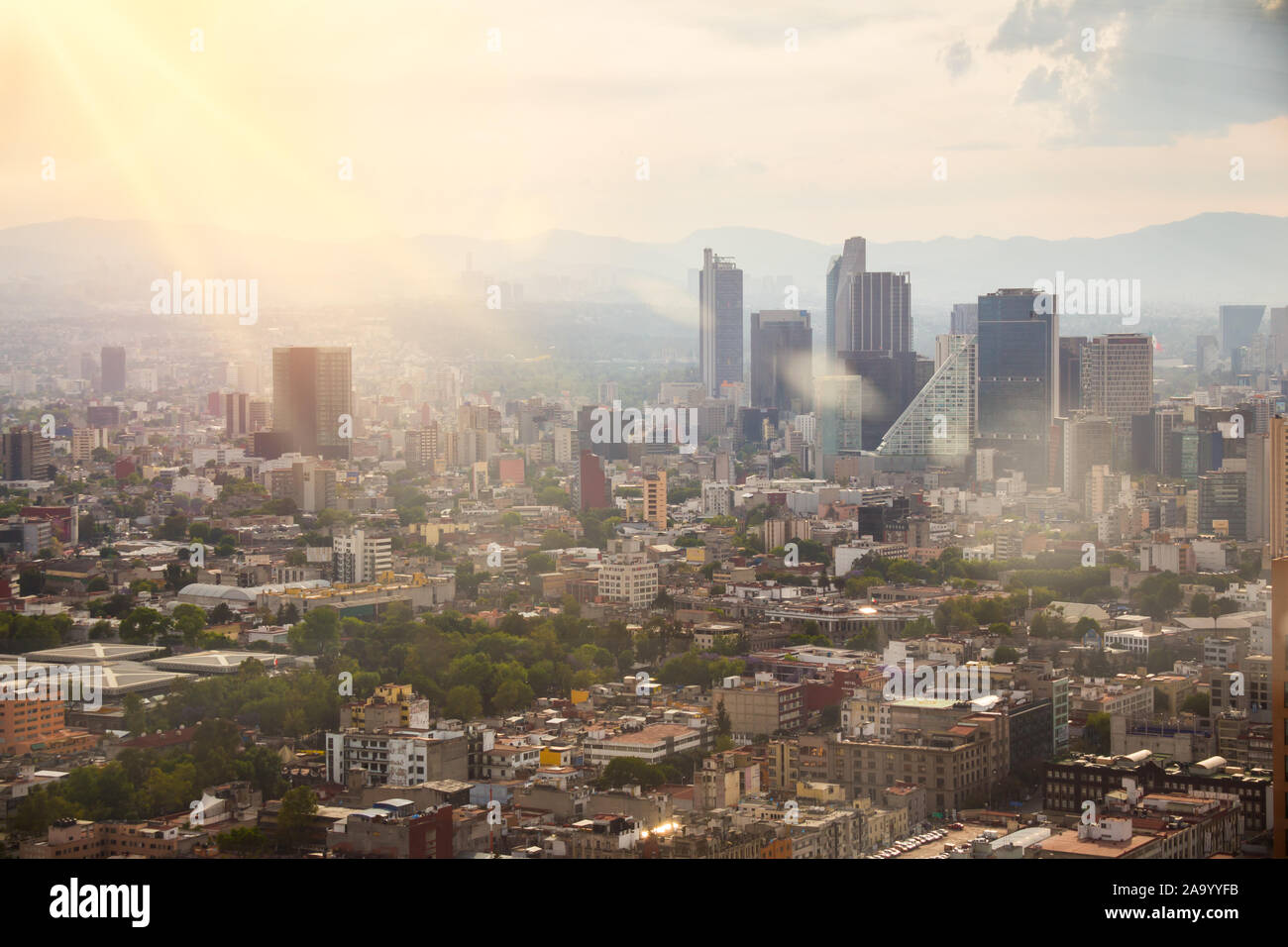 Aerial view of mexico city skyline Stock Photo - Alamy