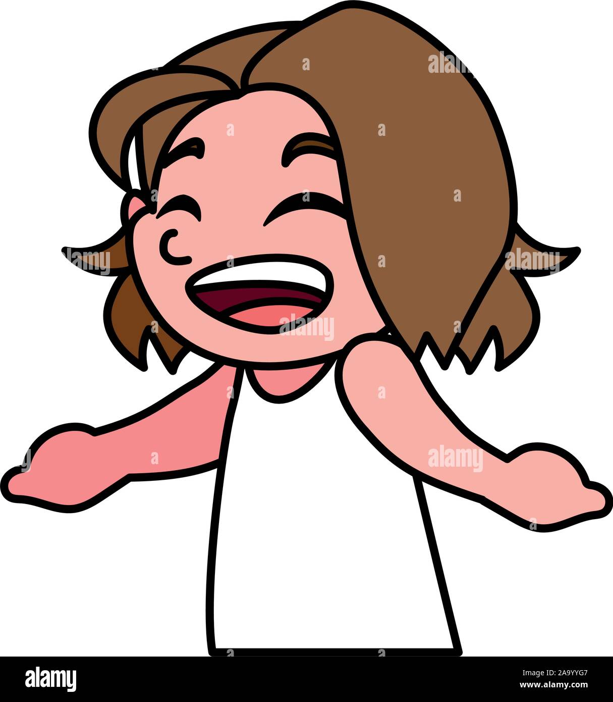 cute girl smiling on white background vector illustration design Stock ...