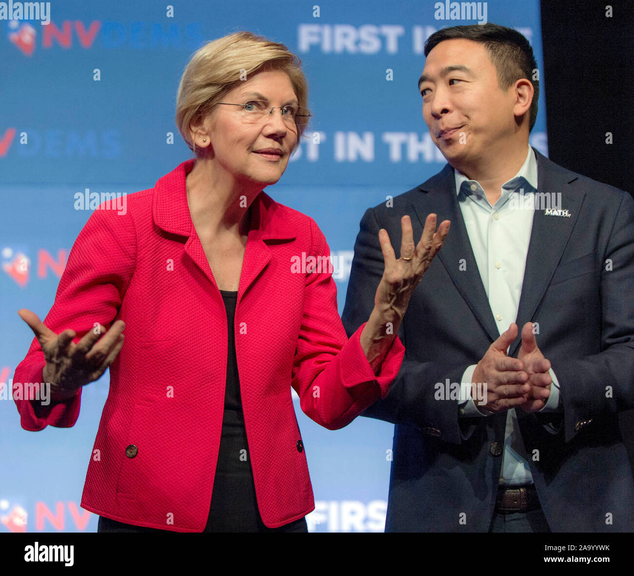 Andrew yang elizabeth warren hi-res stock photography and images - Alamy
