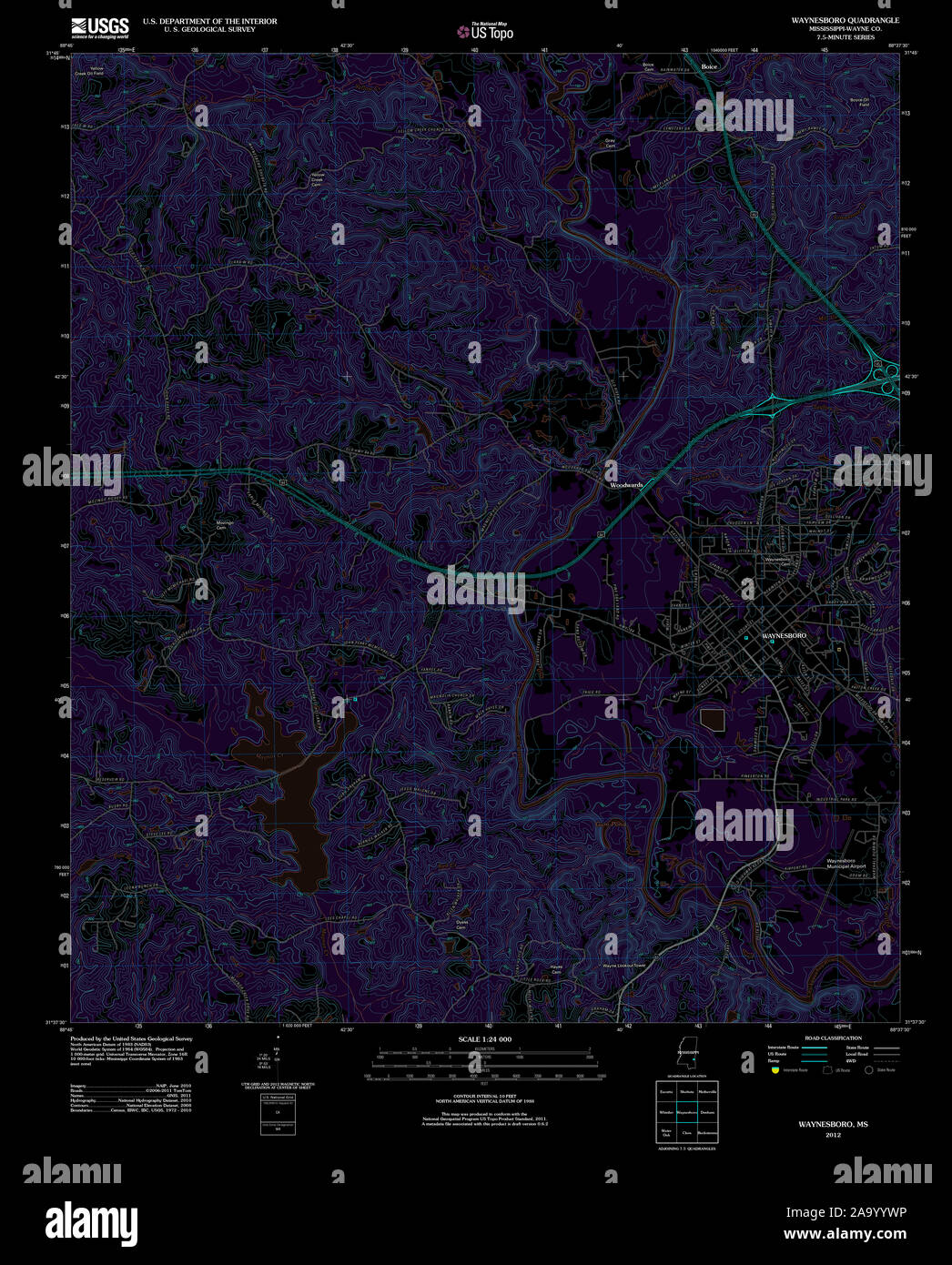 Waynesboro mississippi map hi-res stock photography and images - Alamy