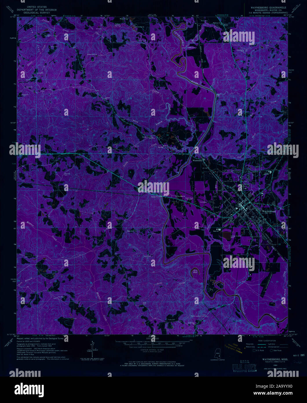 Waynesboro mississippi map hi-res stock photography and images - Alamy