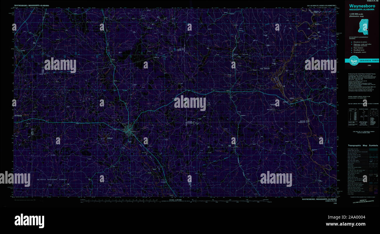 Waynesboro mississippi map hi-res stock photography and images - Alamy