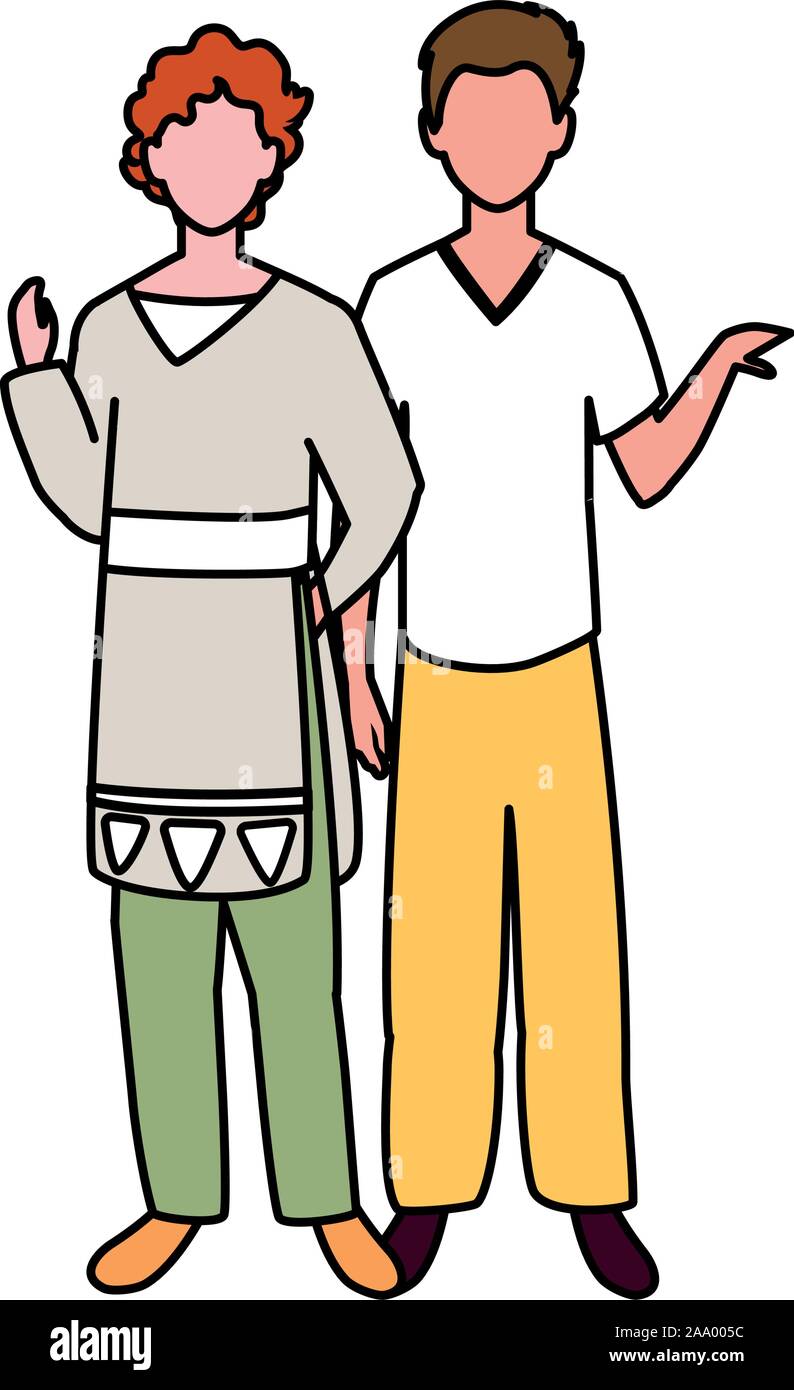 men standing faceless with different poses on white background vector ...