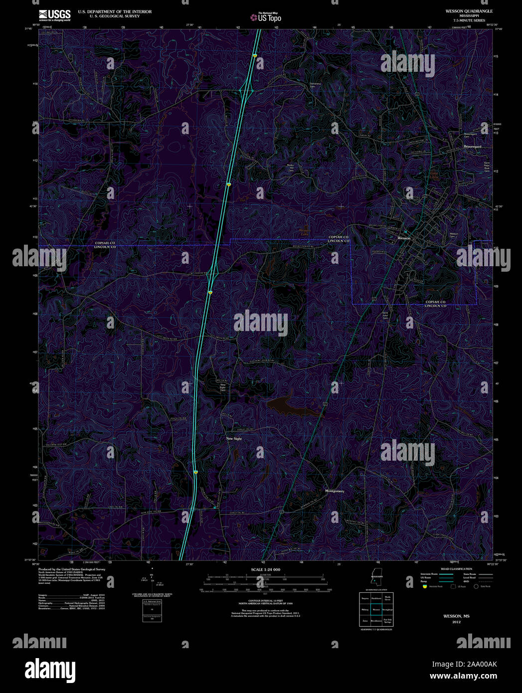 Wesson mississippi map hi-res stock photography and images - Alamy