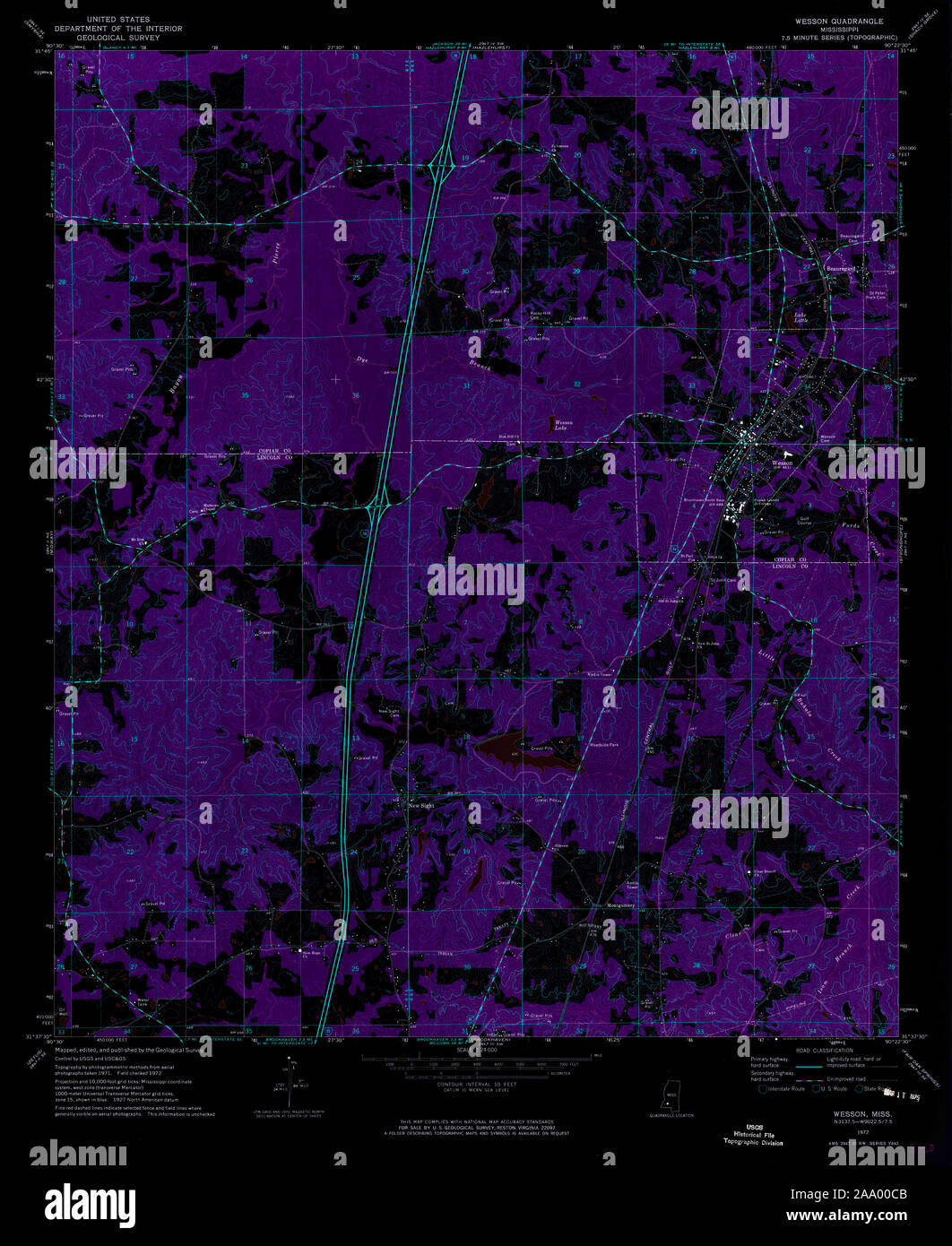 Wesson mississippi map hi-res stock photography and images - Alamy