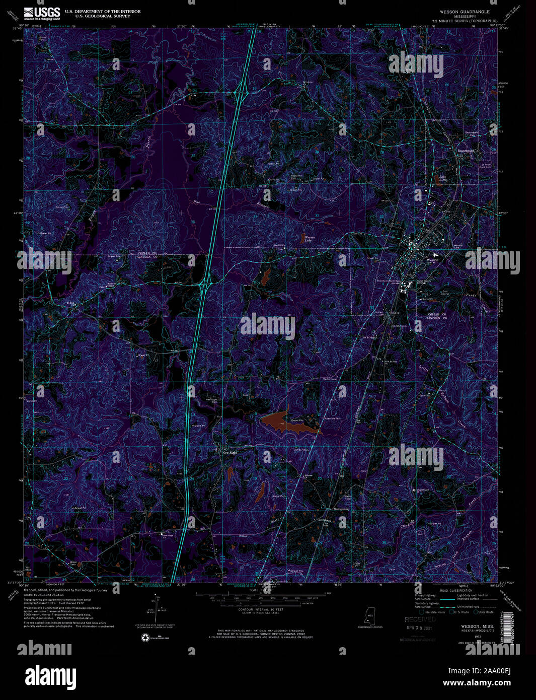 Wesson mississippi map hi-res stock photography and images - Alamy