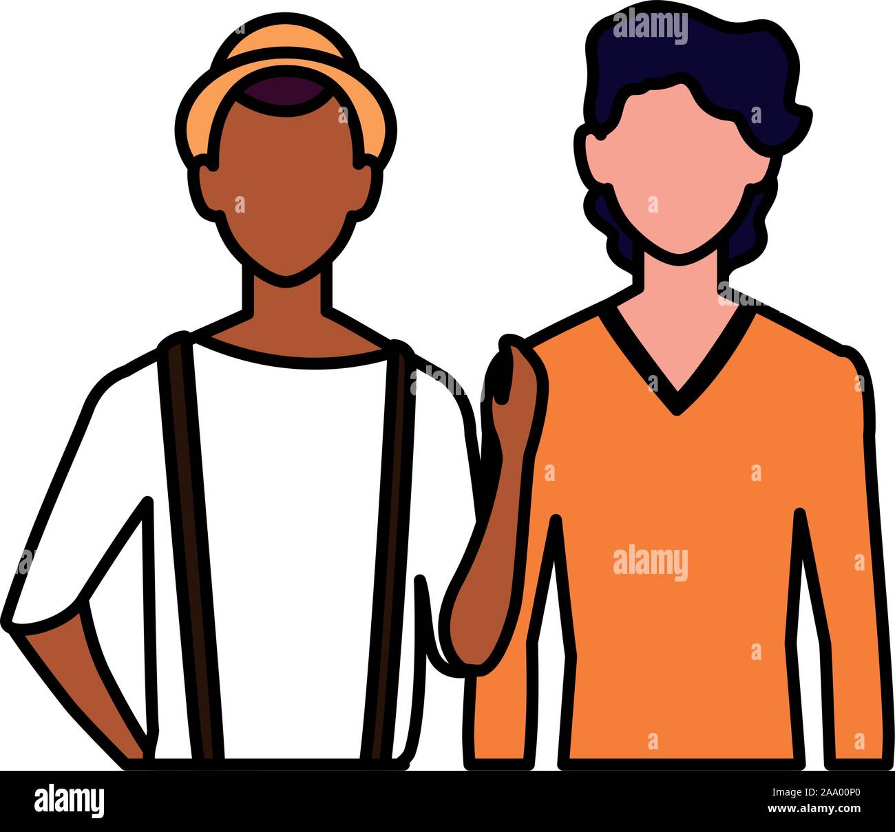 men faceless with different poses on white background vector ...