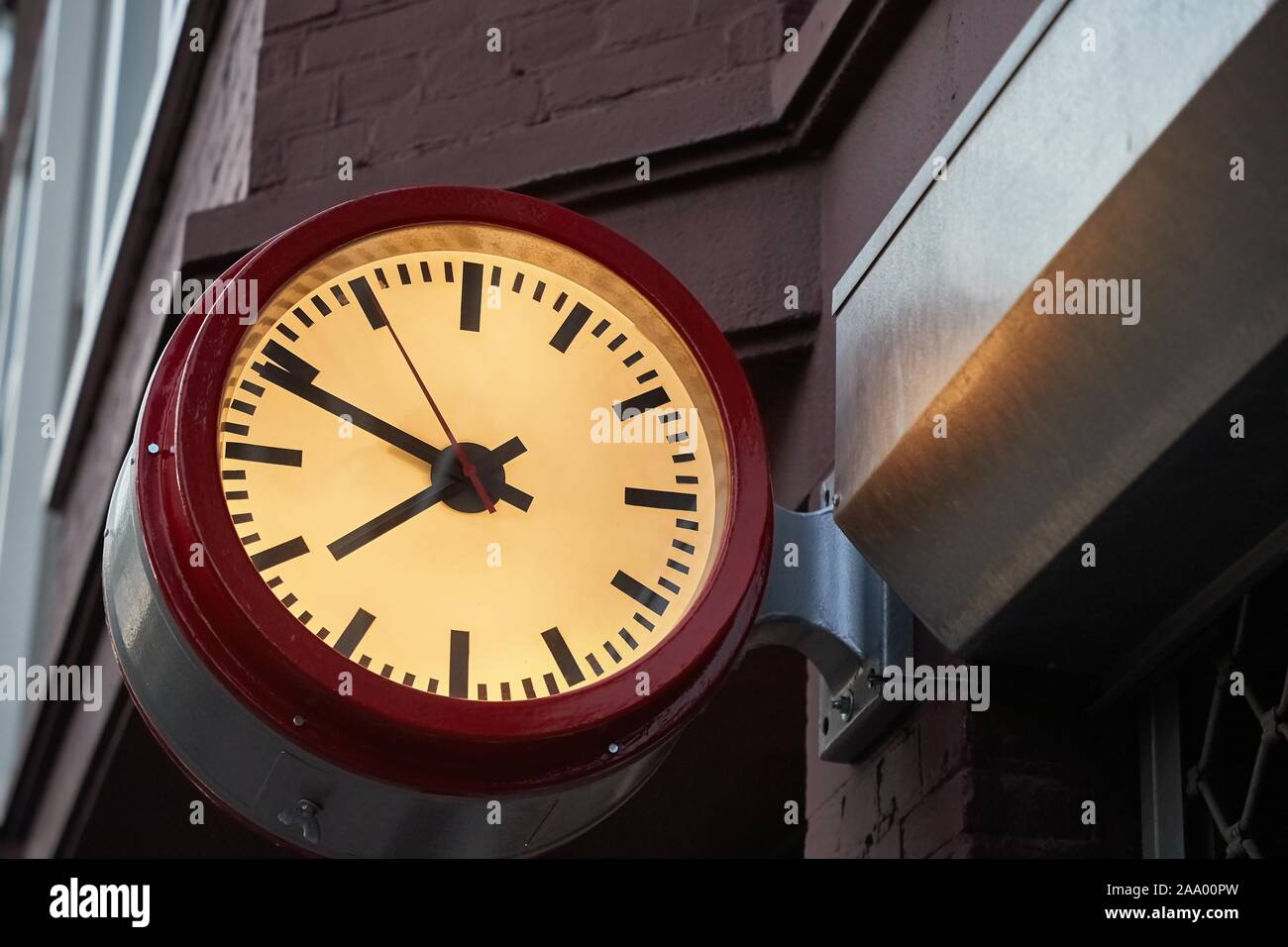 Clock at a Station Stock Photo - Alamy