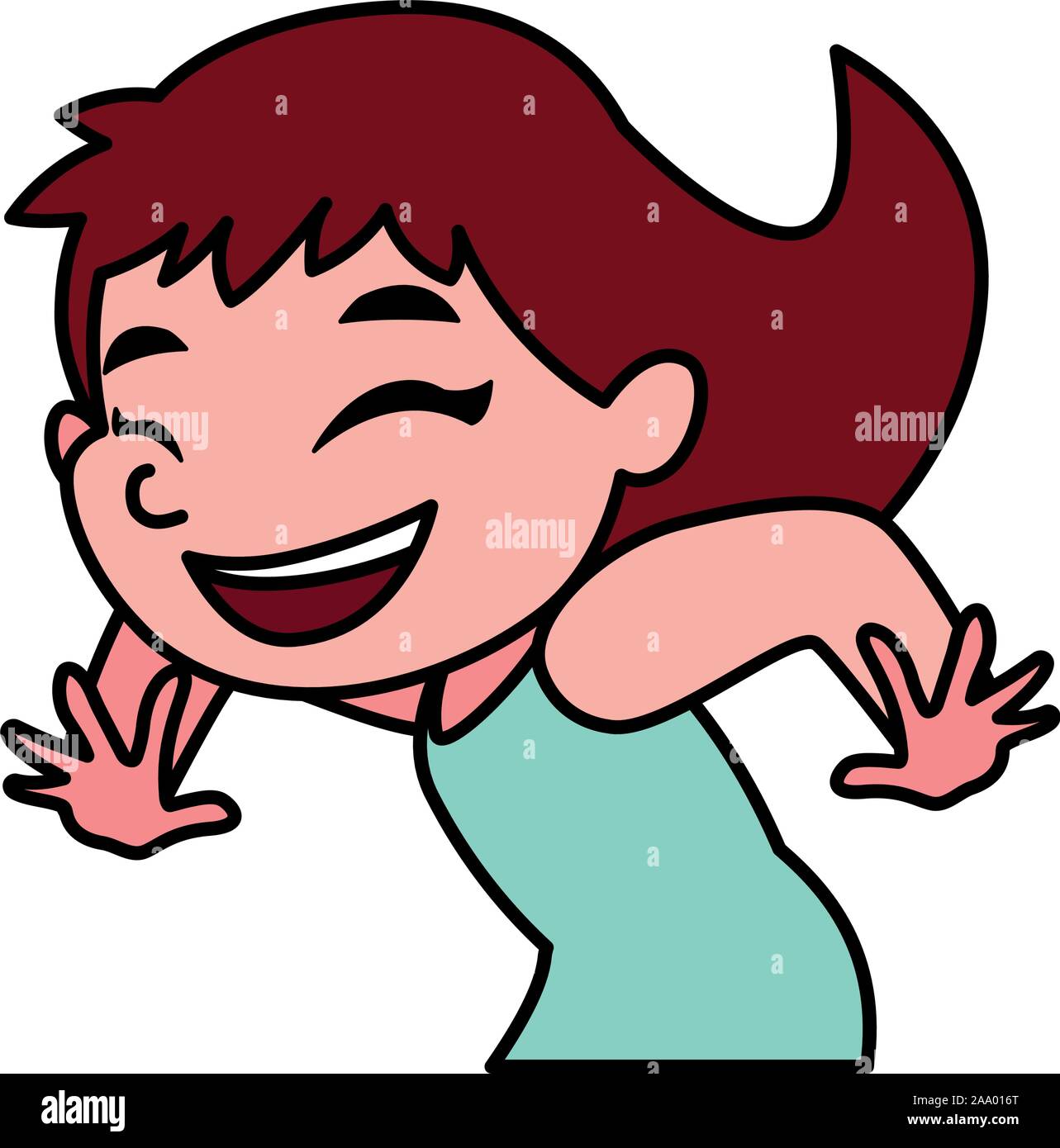 cute girl smiling on white background vector illustration design Stock ...