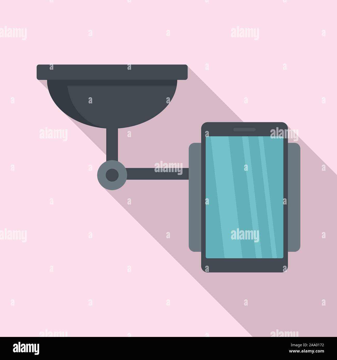Mobile phone holder icon. Flat illustration of mobile phone holder ...