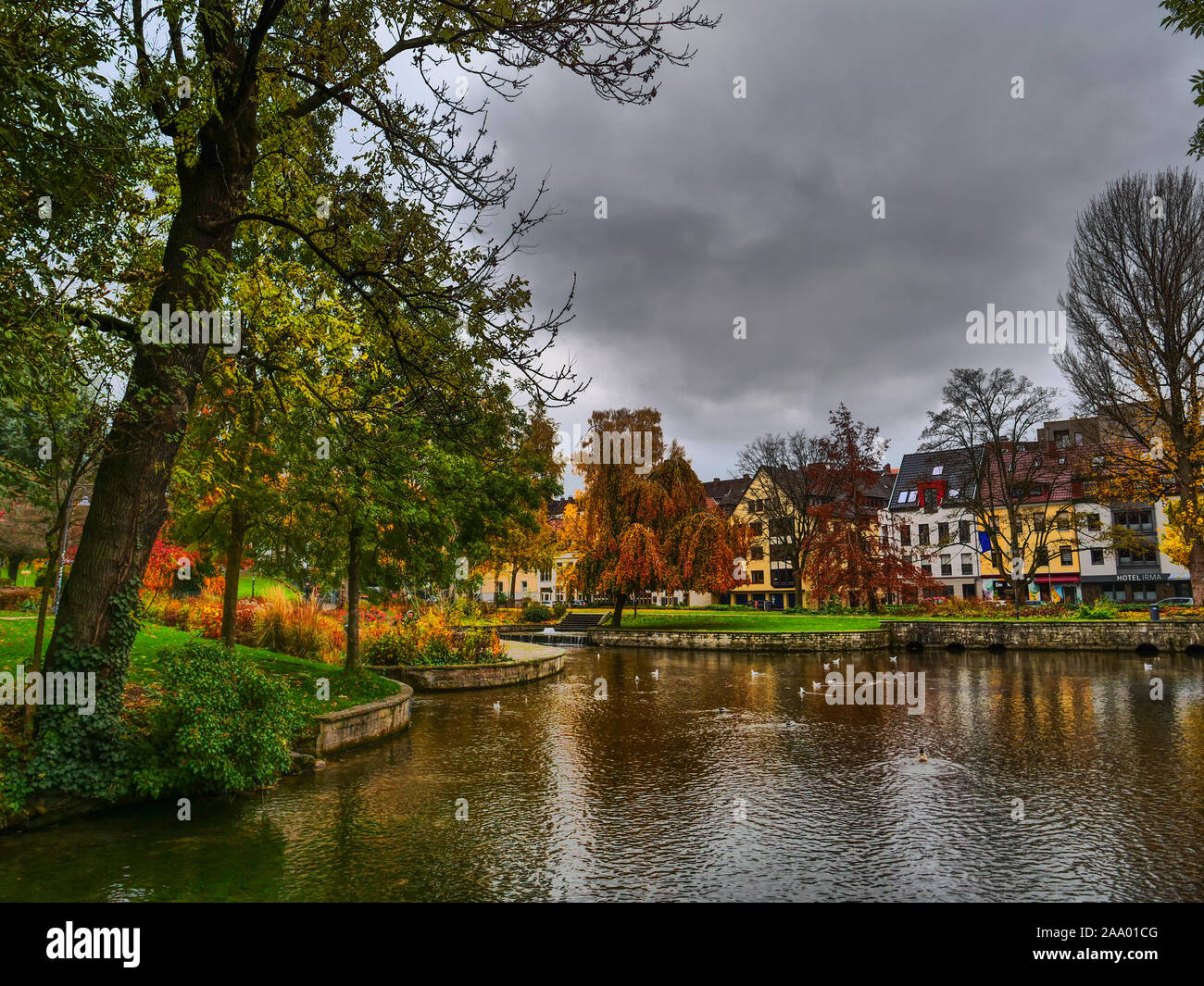 paderborn and the river pader Stock Photo - Alamy
