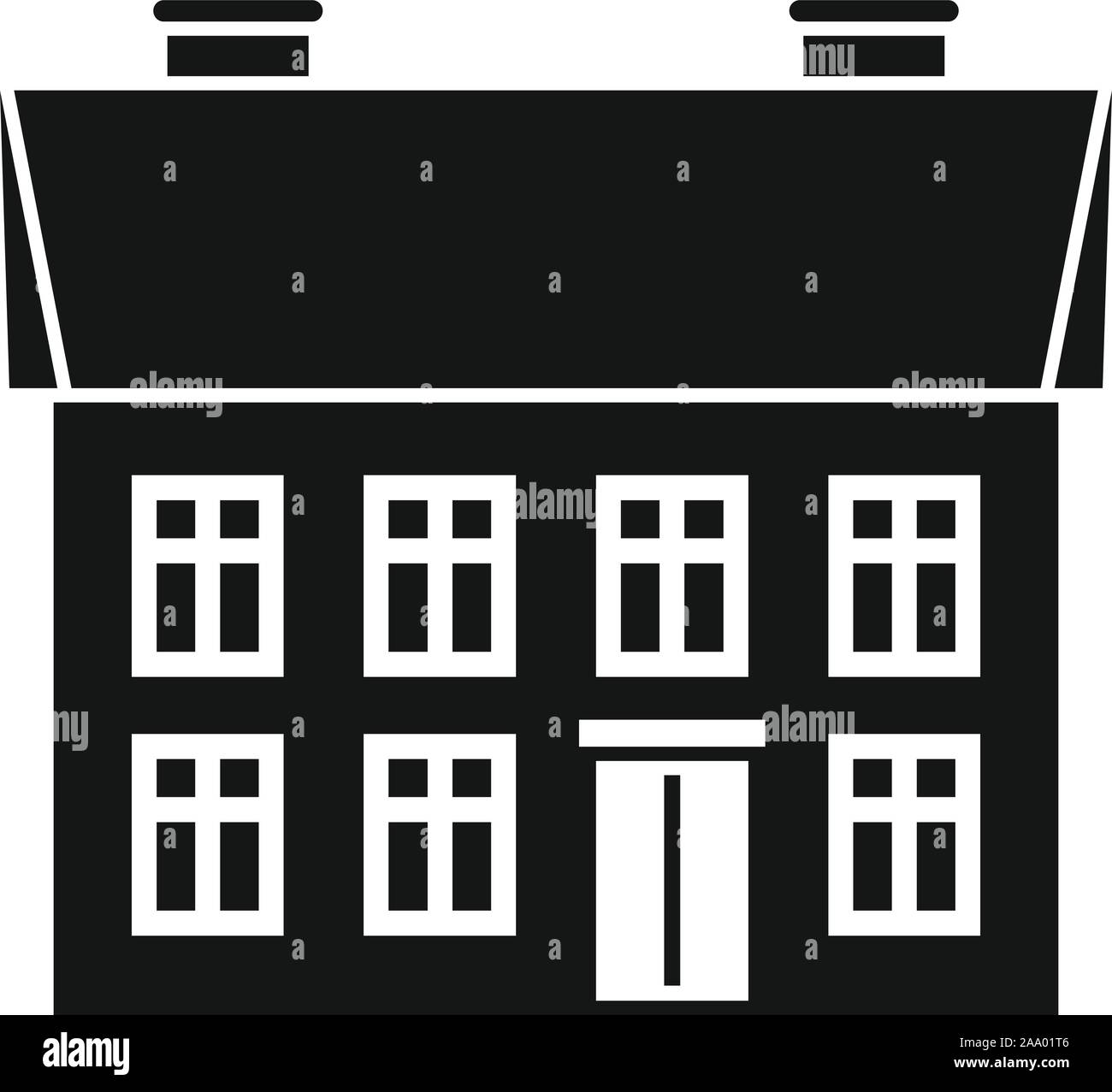 Facade cottage icon. Simple illustration of facade cottage vector icon ...