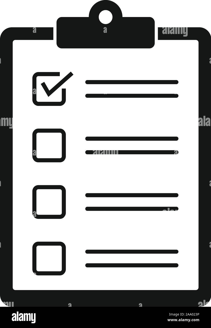 Paper checklist icon. Simple illustration of paper checklist vector ... Paper checklist icon. Simple illustration of paper checklist vector ...